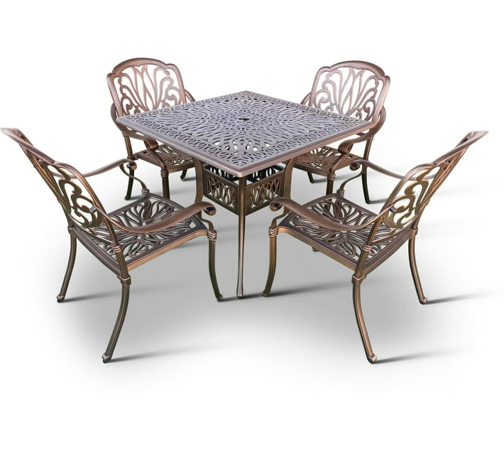 Anray Metal Table & Chair Set (Finish Colour - Bonze Copper, Knock Down ...