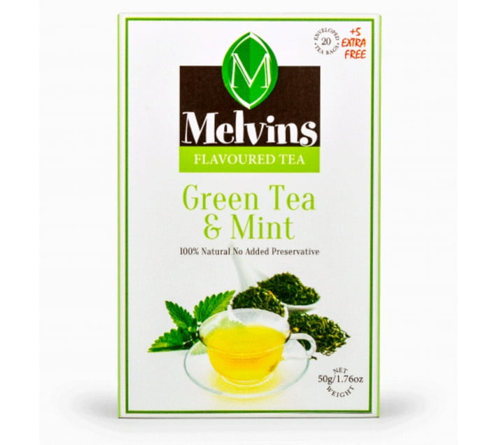 Melvins Green Tea With Mint Green Tea Bags Box (25 x 25 Bags) | Makro