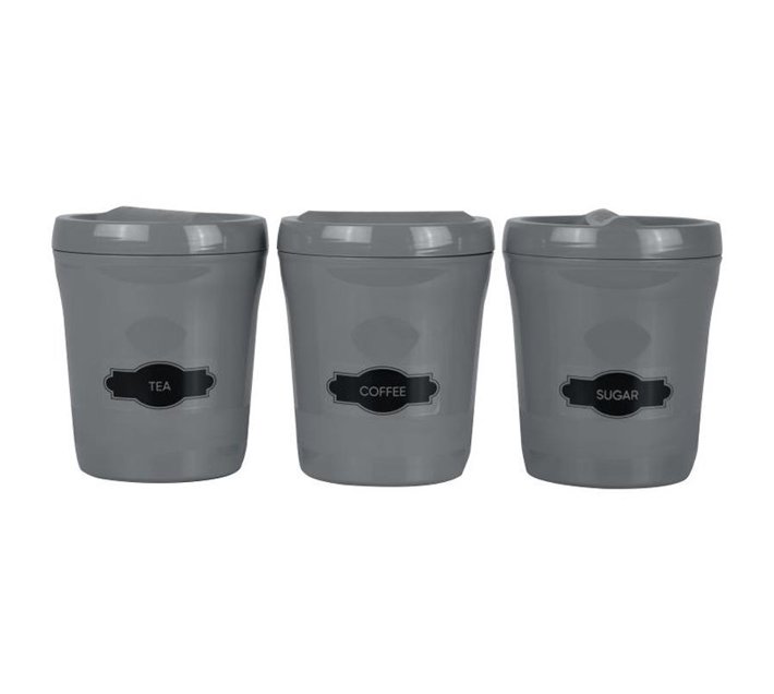 Someone’s in a Makro 3-Pieces Tea - Coffee and Sugar Storage Set - Grey ...