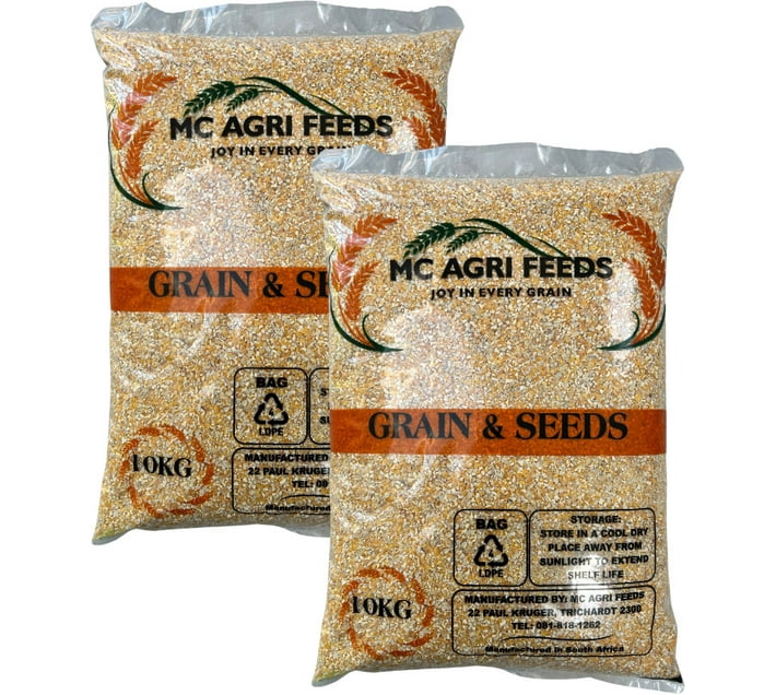 MC Agri Feeds Crushed Yellow Maize - 10Kg 2 x 10 kg Dry Adult Bird Food ...