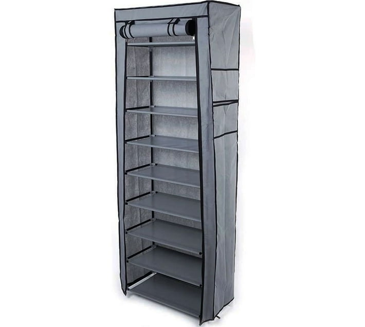 sozo Plastic Shoe Rack (Grey, 9 Shelves) | Makro