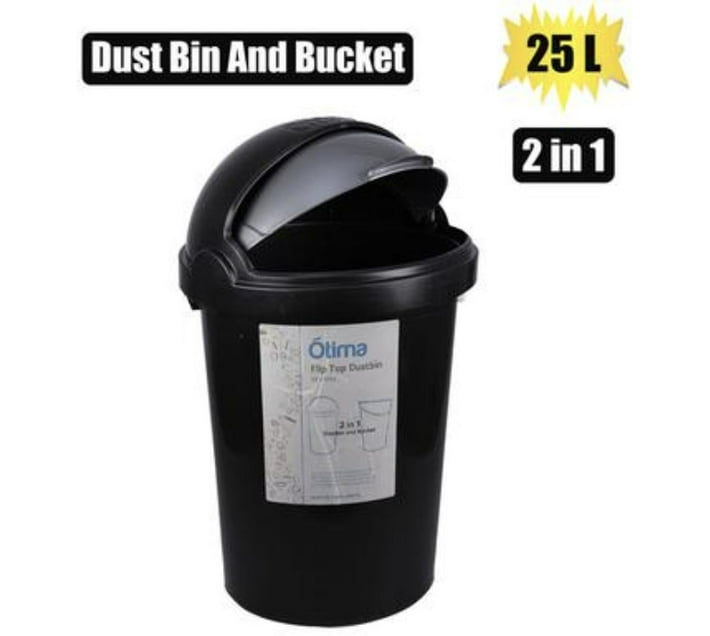 Otima 104-000140 Plastic Dustbin (Black) | Makro