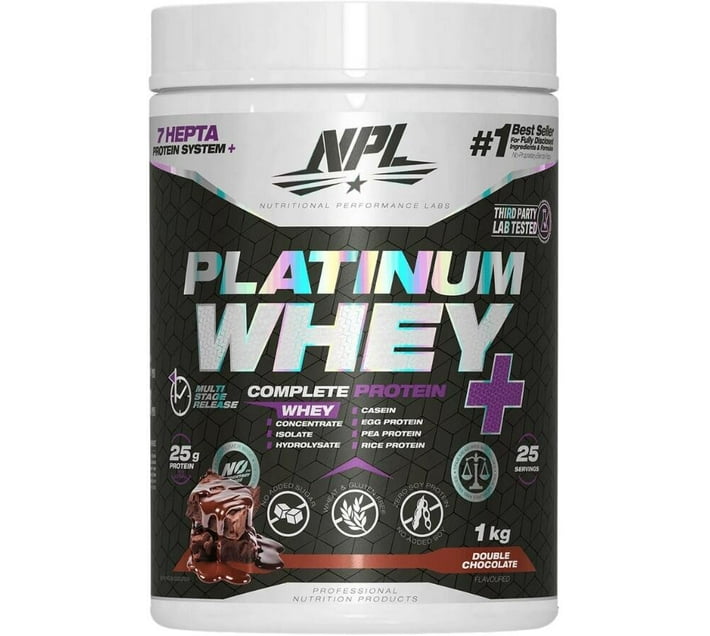 NPL Platinum Whey+ Protein (1kg) Protein Shake (1 kg, Double Chocolate ...