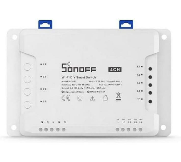 SONOFF Wi-Fi Smart Switch 4 Channel Installation Home Automation 15 A ...
