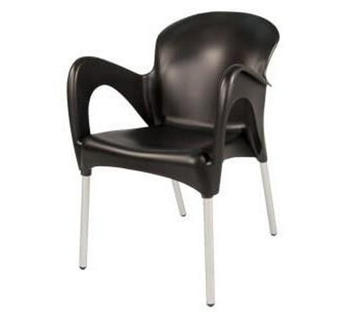 Someone’s in a Makro Plastic Arm Chair Curved - Anodised Legs Mood