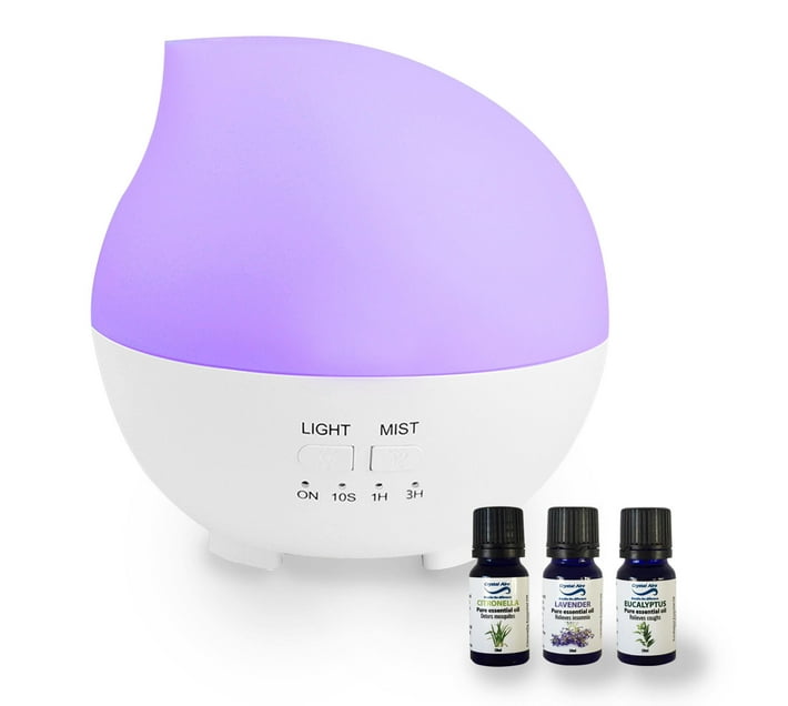 Someone’s in a Makro Rain Drop Ultrasonic Aroma Diffuser with 3 Essential Oils Bundle Mood