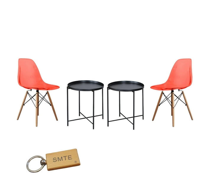 Transparent Color Dining Wooden Leg Chairs and Metal Single Tier Table ...