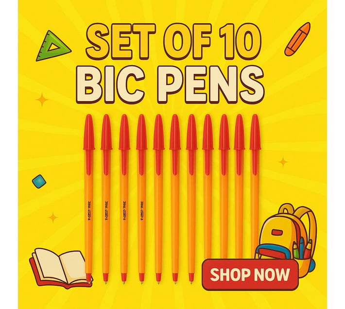 Buy Bic Orange Fine Point Ball Pen (Pack of 10, Red) in Bulk | Makro ...