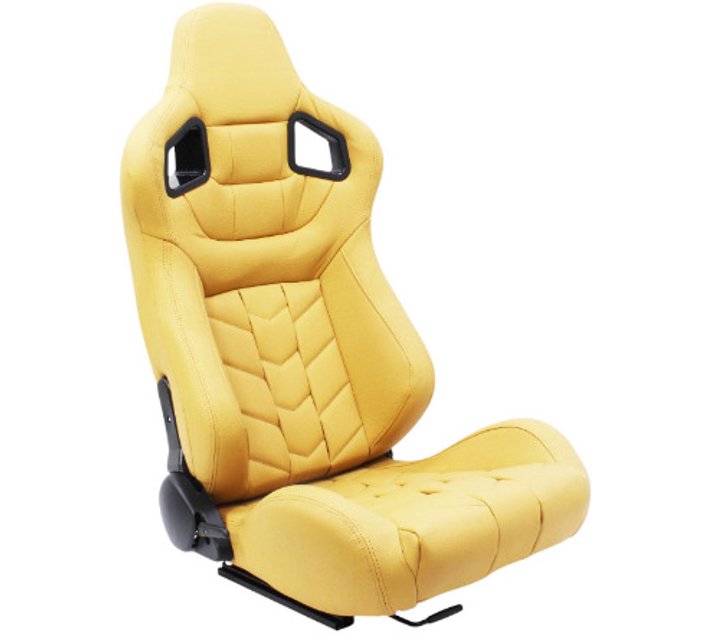 Evo Reclinable Racing Seats with Tan PU Leather Arrow V2 Design (pair ...