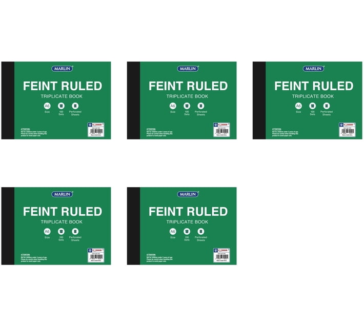 Buy Marlin Triplicate Books A6 Triplicate Books Feint (Green) in Bulk ...