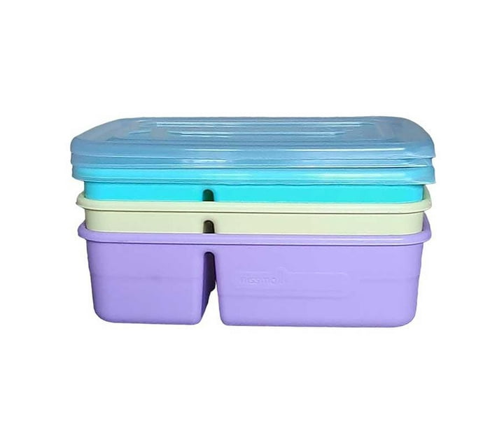 MISS MOLLY Food Saver Dual Comp Container Regal Mixed Colour (3 Pack ...