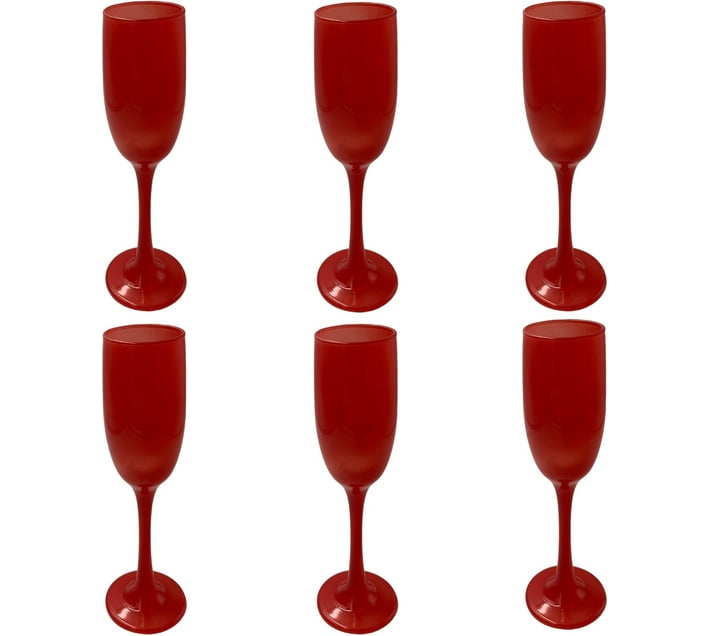 Crockery Centre (Pack of 6) RVT2023-163/4/5 Champagne Glass Set (180 ml ...