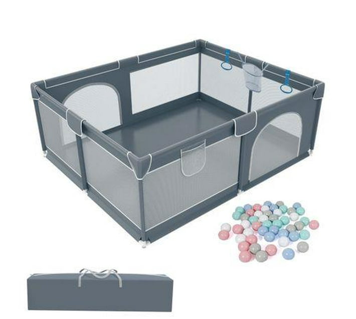 Someone’s in a Makro Baby Playpen Activity Center Set-grey Mood