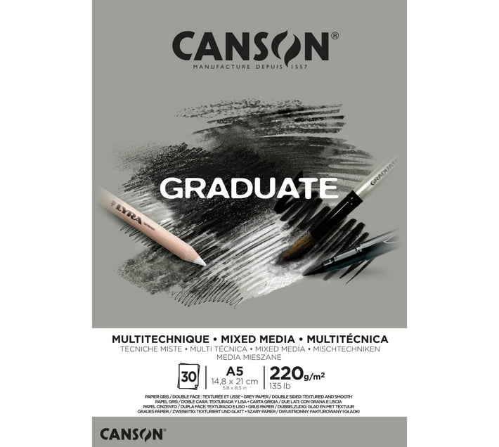 Someone’s in a Makro Graduate Pad Mix Media Grey 30s A5 220g Mood