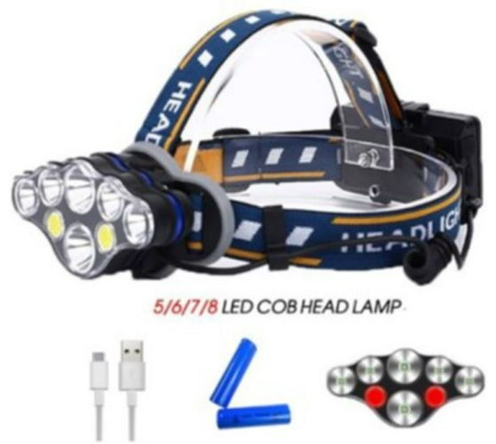 Generic Portable Rechargeable Headlight LED Head Light (Black, Pack of ...