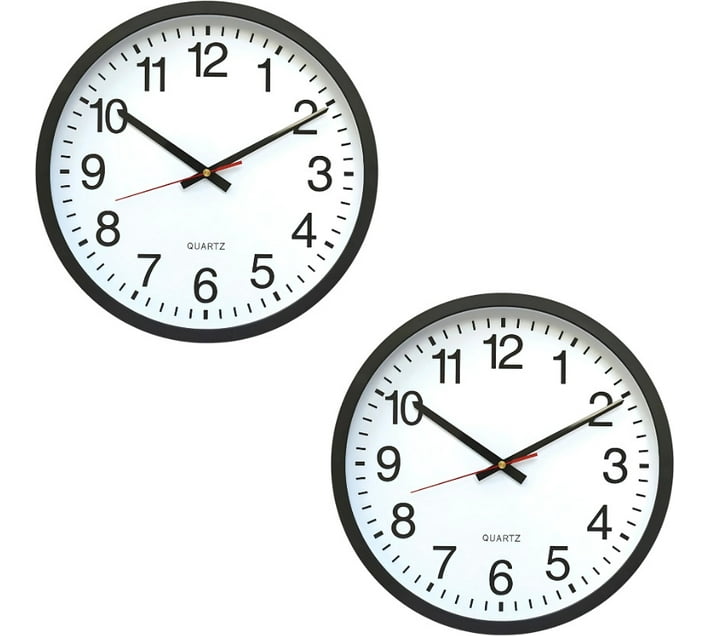 Timeless Gems Analog 24 cm X 5 cm Wall Clock (Black, With Glass ...