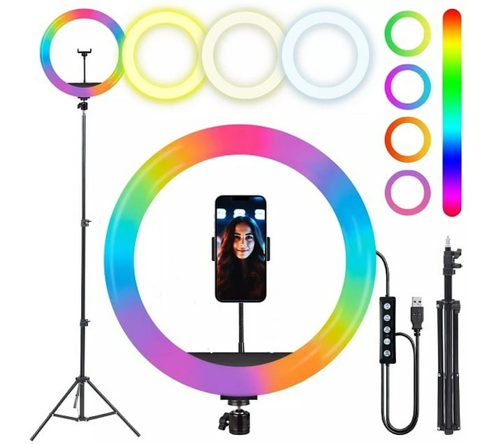 Wolulu RGB Soft Ring Light LED Ring Light (Black, Pack of 3) | Makro