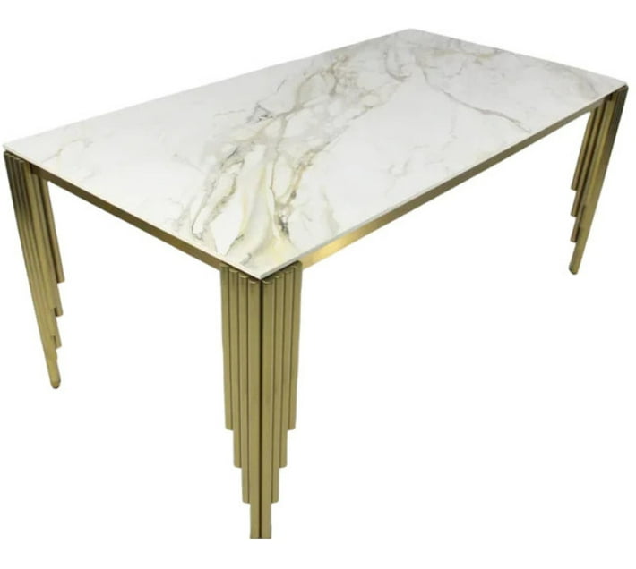 GOF Furniture DDZ-1890 Marbelle Dining Table Steel Bistro Table (Finish Colour - Gold, DIY(Do-It ...