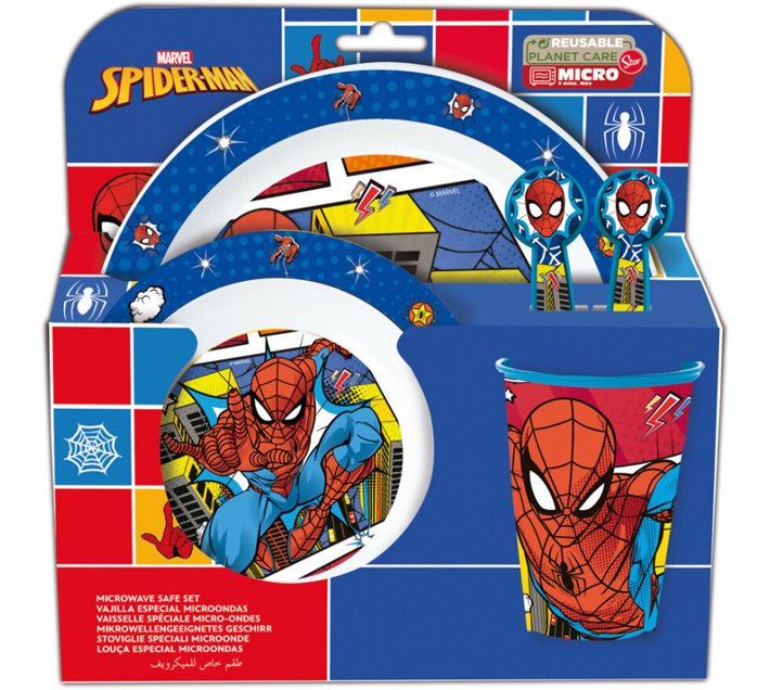 Spiderman Pack of 5 Plastic ST-74750 Dinner Set () | Makro
