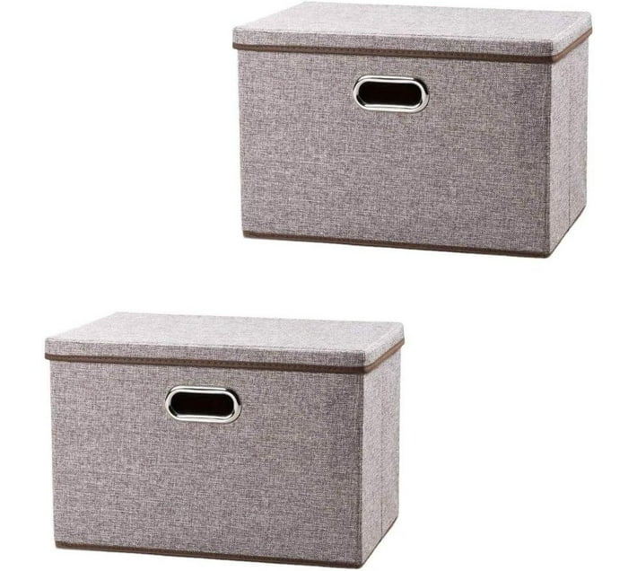 Buy Jack Brown Foldable Canvas Storage Box - Two Pack - Grey Storage ...