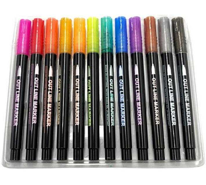 Generic 12 Multi-Color Metallic Markers (Multicolour) | Makro