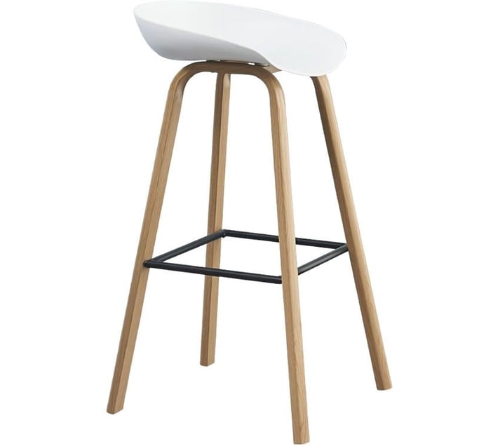 Buy SMTE 94517829 Plastic Bar Stool (Finish Colour - White, DIY(Do-It ...
