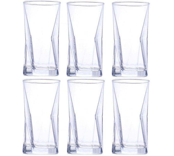 HomewareOnline (Pack of 6) 6 Piece Elegant Design Glass Set Transparent ...