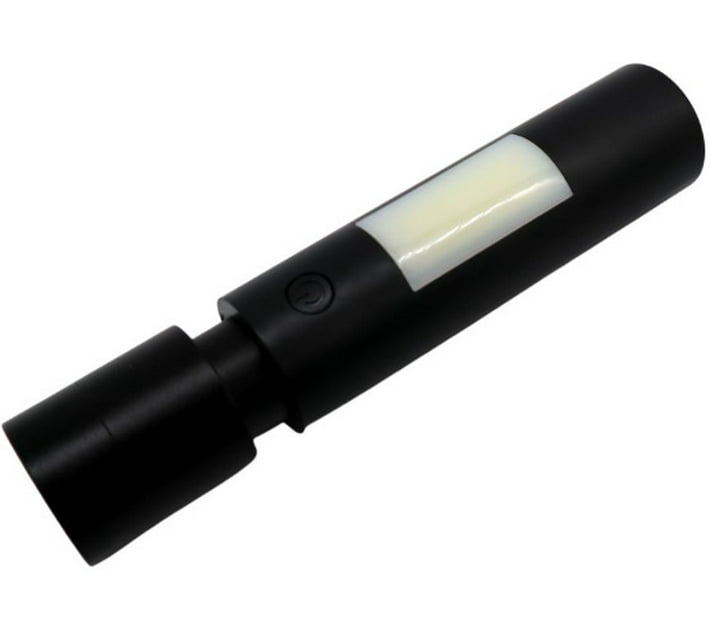 oem Mini 2-1 Rechargeable Torch and Cob Light with Strap Torch (Black ...