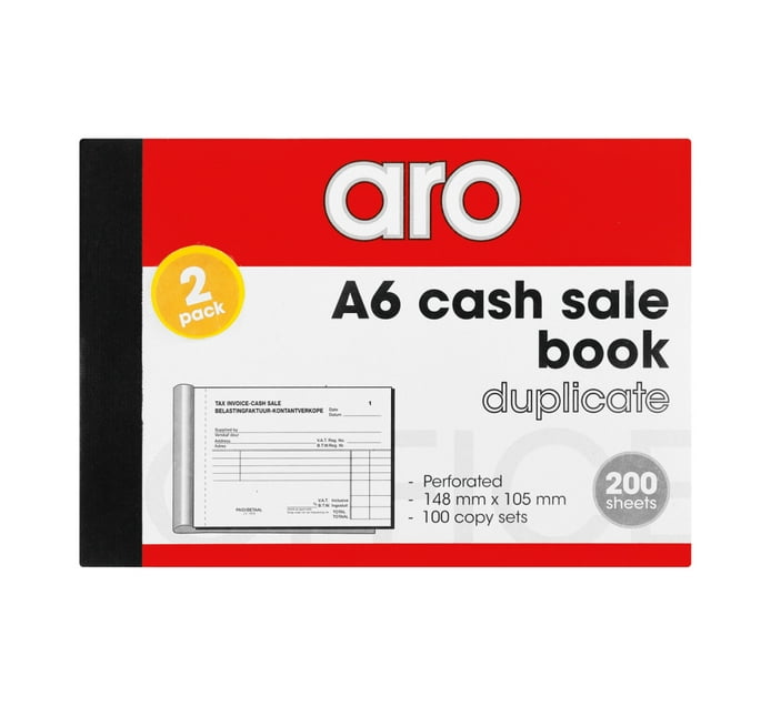 Buy Aro a6 Pen Carbon Cash Sales Duplicate Books 2-pack in Bulk | Makro ...