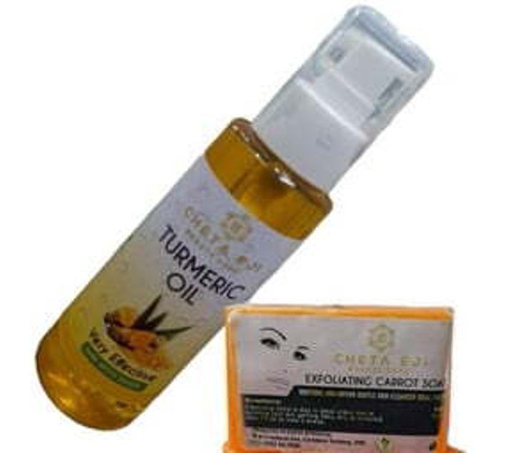 Cheta Eji Beauty Care 1 xTurmeric Oil 1x Exfoliating Carro Soap Oil | Makro