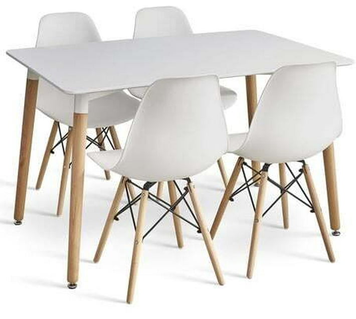 SMTE Solid Wood 4 Seater Dining Set (Finish Colour -Brown, DIY(Do-It-Yourself)) | Makro