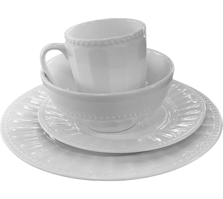 Crockery Centre Pack of 16 Porcelain 09500-B Dinner Set () | Makro
