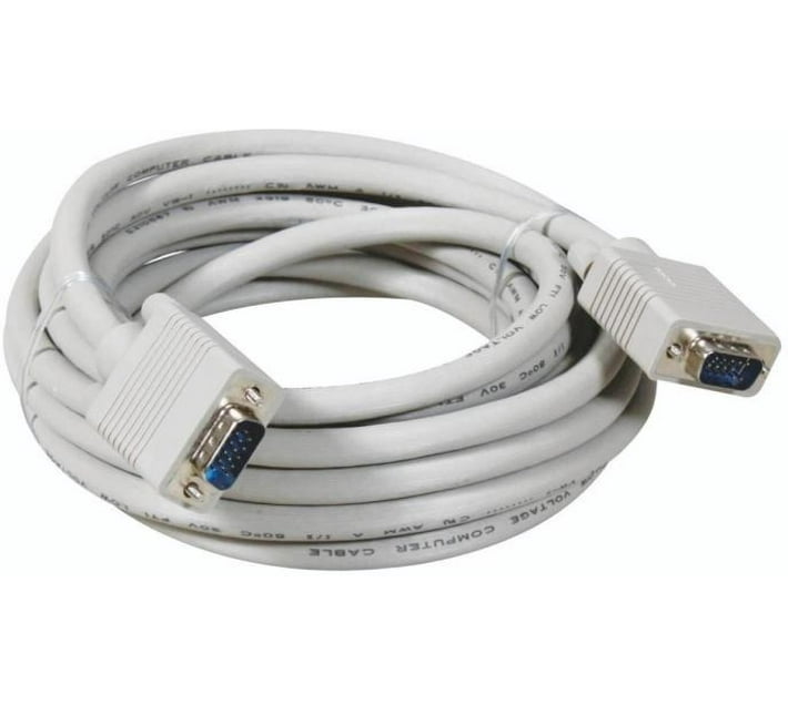 DW VGA Cable Male to Male VGA 10m - White USB Adaptor (White) | Makro