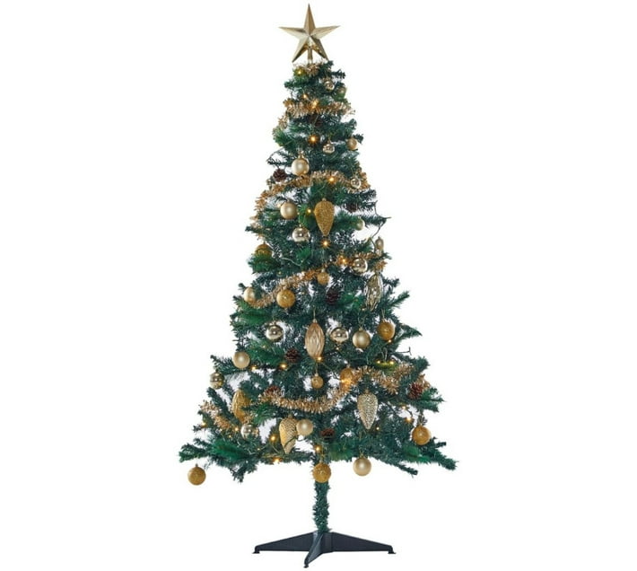 Buy Northern Lights 180 cm Christmas Tree with Decor and LED Lights ...