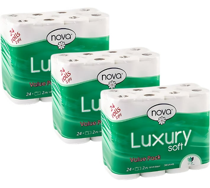 Buy Nova 2 Ply Toilet Paper Roll (Pack of 3 x 24 Rolls) in Bulk | Makro ...