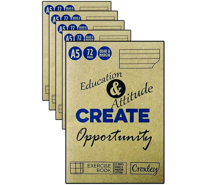 croxley Q&M Exercise Book 72 Page A5 Notebook Ruled (Brown) | Makro