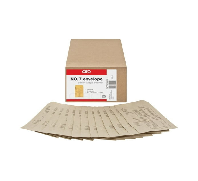 Buy Aro No. 7 Wage Envelopes Brown Printed 500-pack in Bulk | Makro ...