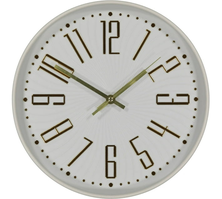Woodly Analog-Digital 6.5 cm X 25 cm Wall Clock (White, With Glass ...