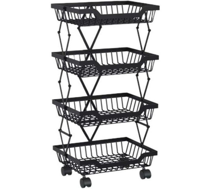4 Tier Vegetable Basket Storage Rack Fresh Harvest Carbon Steel Fruits ...