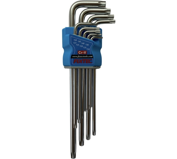 FIXTEC 9 Piece Industrial Torx Key Extra Long Arm T10-T50, Allen Key ...