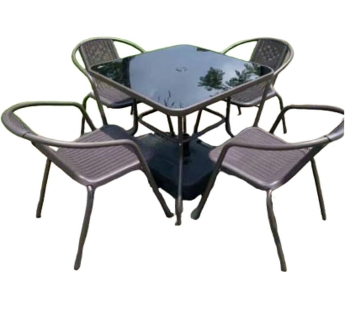 ST Dining Metal Dining Chair (Set of 4, Finish Colour - Black) | Makro