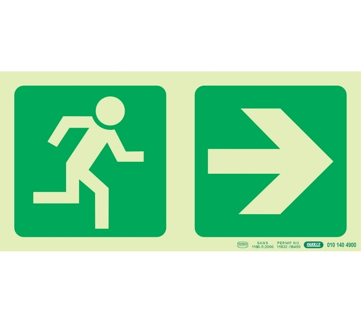 Parrot Products PHOTOLUMINESCENT 190MM SAFETY SIGN -E1-RUNNING MAN ...