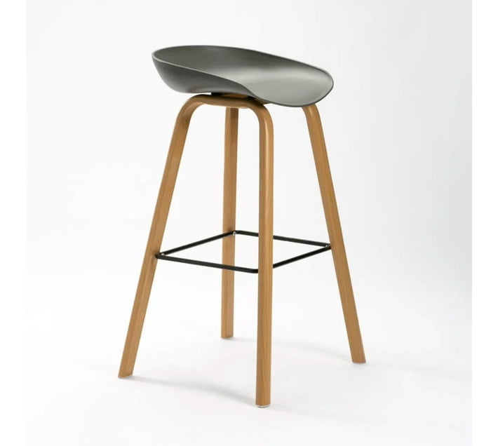 VIVIDITTO Metal Bar Stool (Finish Colour - Grey, Knock Down) | Makro