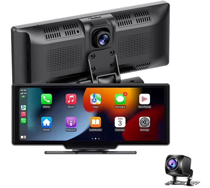 Buy Happyfun 2K Dashcam screen Wireless CarPlay & Android Auto Rearview ...