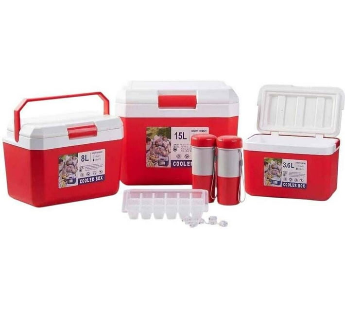 Buy Outdoors 6-Piece Outdoor Cooler Box Set – 15L, 8L, 3.5L, 2 Water ...