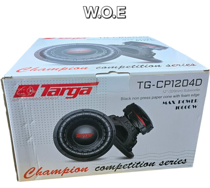 TARGA TG-CP1204D Subwoofer Rear Deck Mounted Round Car Speaker (10000 W ...