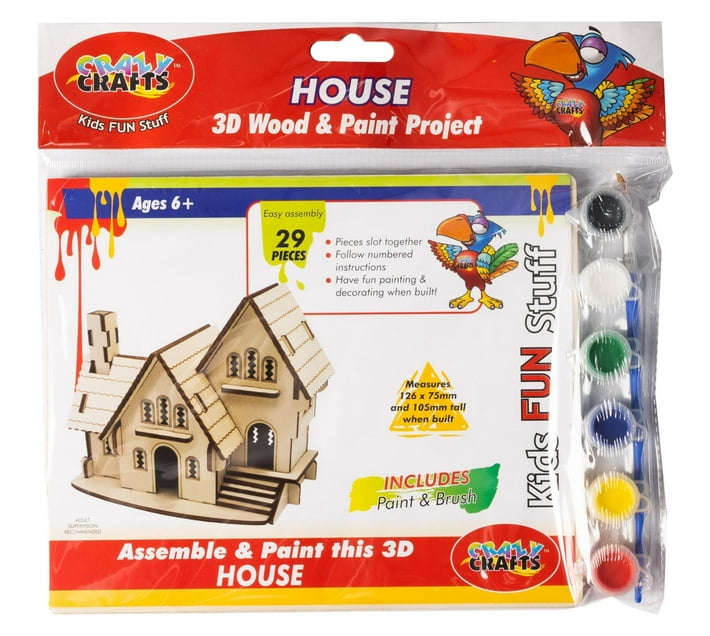 Paint Set - 3D Wood & Paint Set - House | Makro