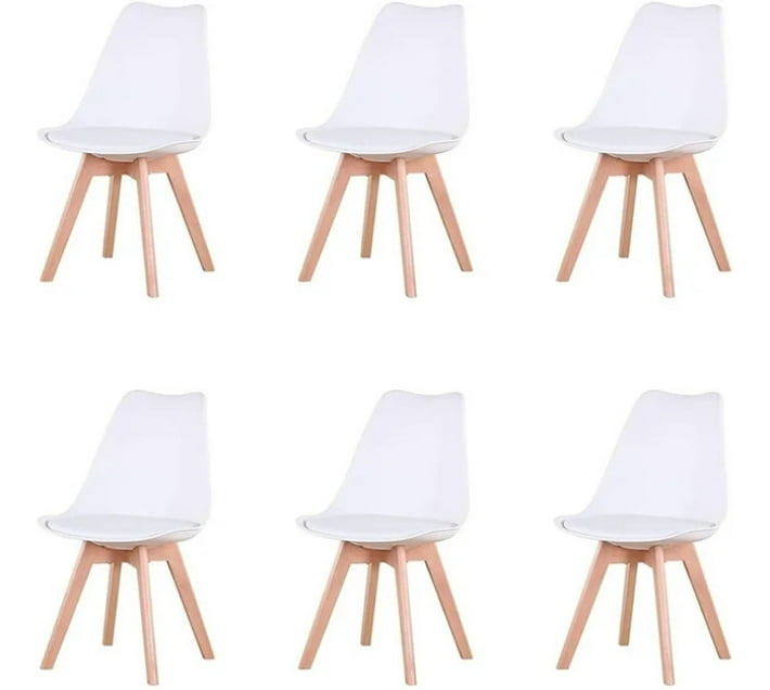 REX M Plastic Dining Chair (Set of 6, Finish Colour - White) | Makro