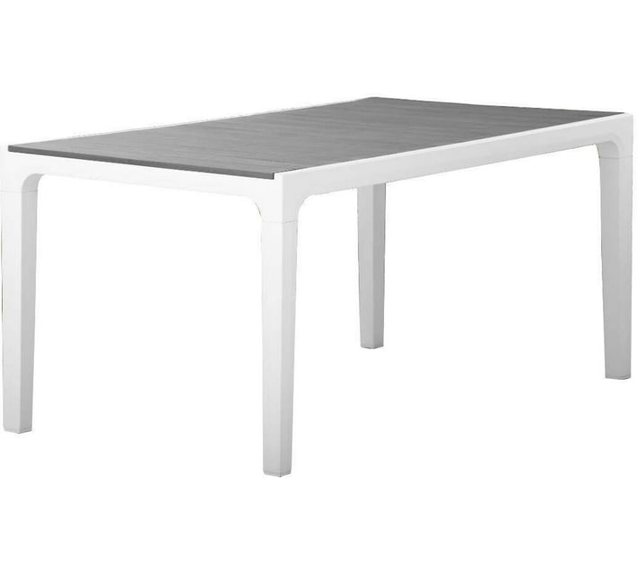 Keter Harmony Plastic 6 Seater Dining Table (Finish Colour - White, DIY ...