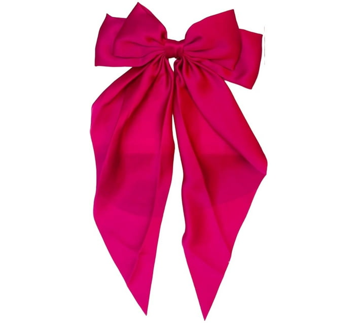 sozo Large Silky Hair Bow Clip Bun Clip (Pink) | Makro